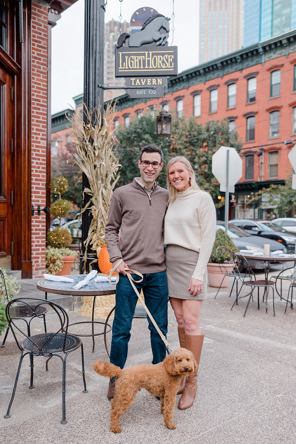 Charming Fall Jersey City Engagement Session | Ashley + Matt