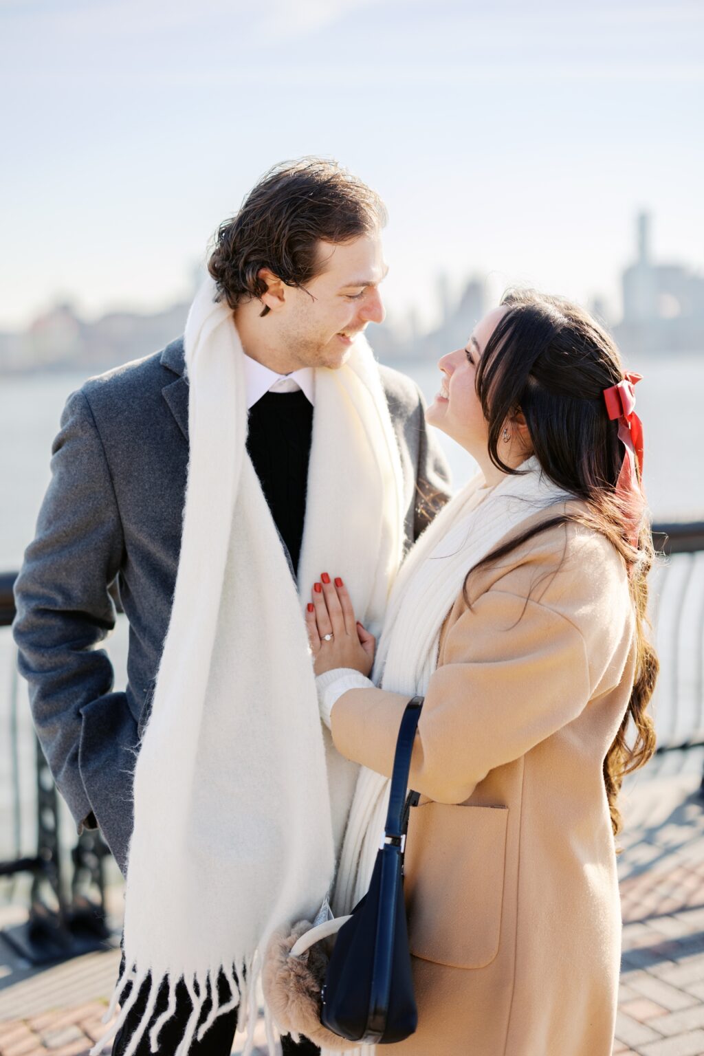 Hoboken Waterfront Winter Proposal | Samantha + Jeffrey