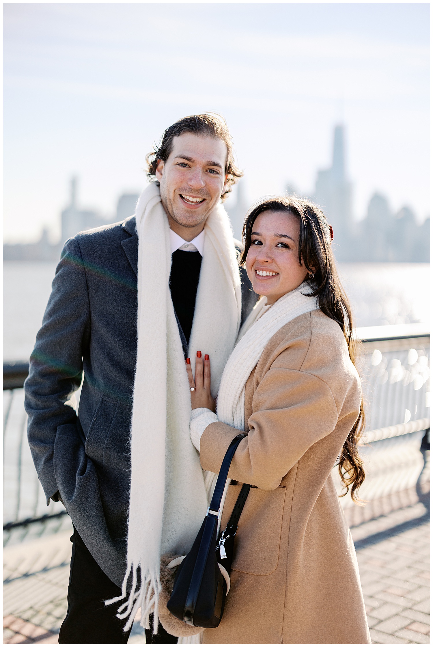 Hoboken Waterfront Winter Proposal | Samantha + Jeffrey